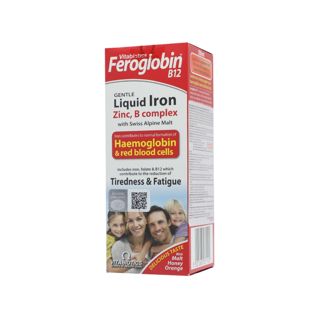 Dung dịch uống bổ sung sắt Feroglobin Liquid B12 Vitabiotics hỗ trợ ...