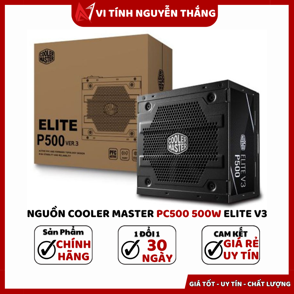 NGUỒN MÁY TÍNH COOLER MASTER ELITE V3 230V PC500 500W (MÀU ĐEN) | Shopee Việt Nam