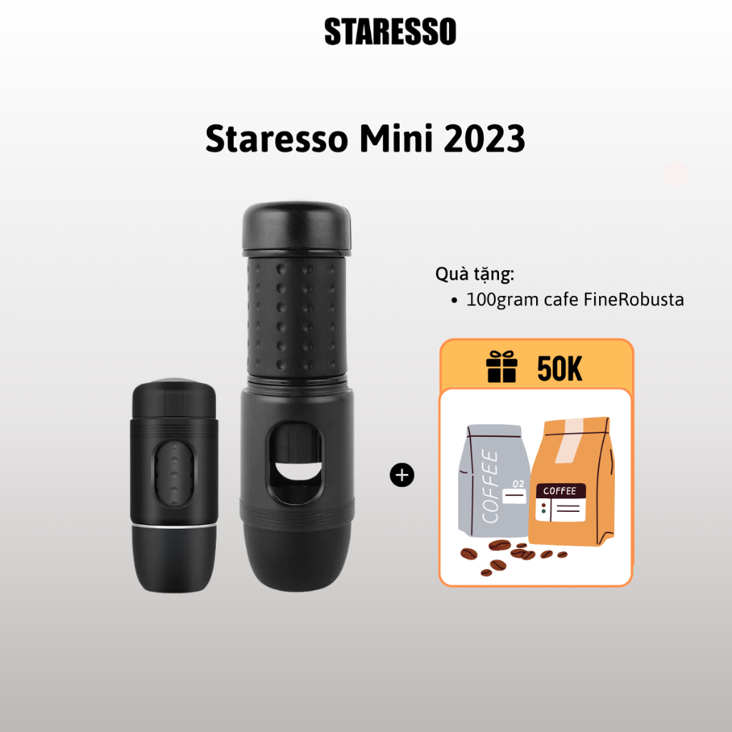 Máy pha cà phê cầm tay Staresso Mini bản 2023, máy pha espresso nhỏ gọn chính hãng Staresso ...