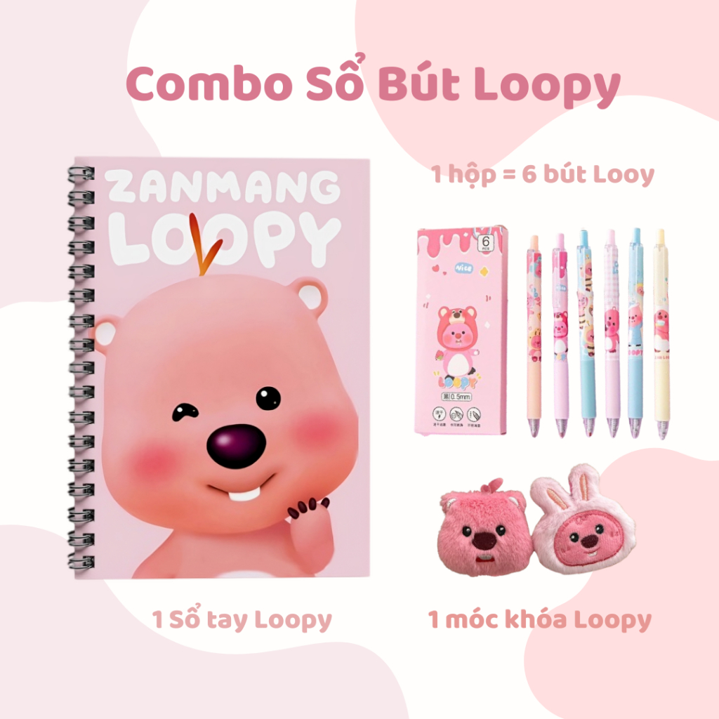 Sổ Bút Loopy Combo Đồ Dùng Học Tập Loopy Cute - CBLOOOPY | Shopee Việt Nam