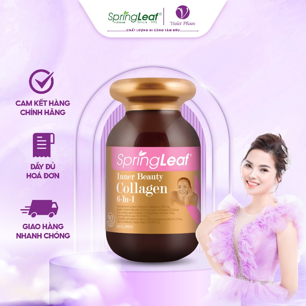 Viên uống collagen Spring Leaf Inner Beauty Collagen 6in1 hỗ trợ làm ...