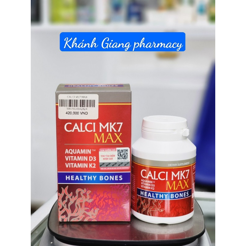Calci MK7 Max,viên uống bổ sung canxi tảo đỏ tự nhiên,vitamin D3,MK7 ...