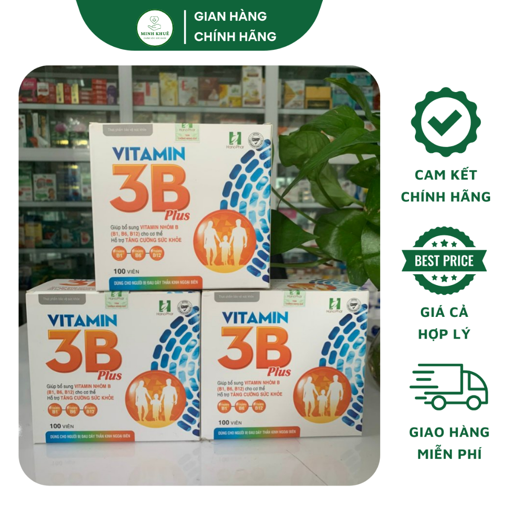 Viên uống Vitamin 3B chính hãng giúp bổ sung vitamin B1, B6, B12 cho cơ thể tăng cường sức khỏe ...