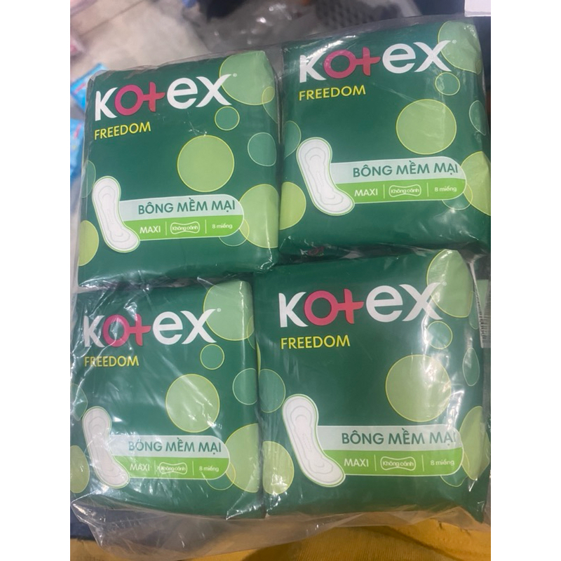 combo 8 gói băng vệ sinh kotex freedom maxi không cánh 8 miếng 23cm | Shopee Việt Nam