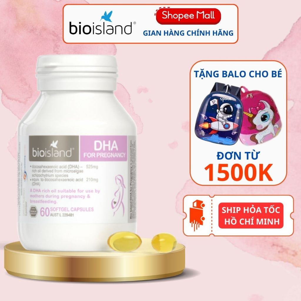 DHA bầu Bioisland For Pregnancy giúp phát triển trí não, bé thông minh, khỏe mạnh 60 viên ...