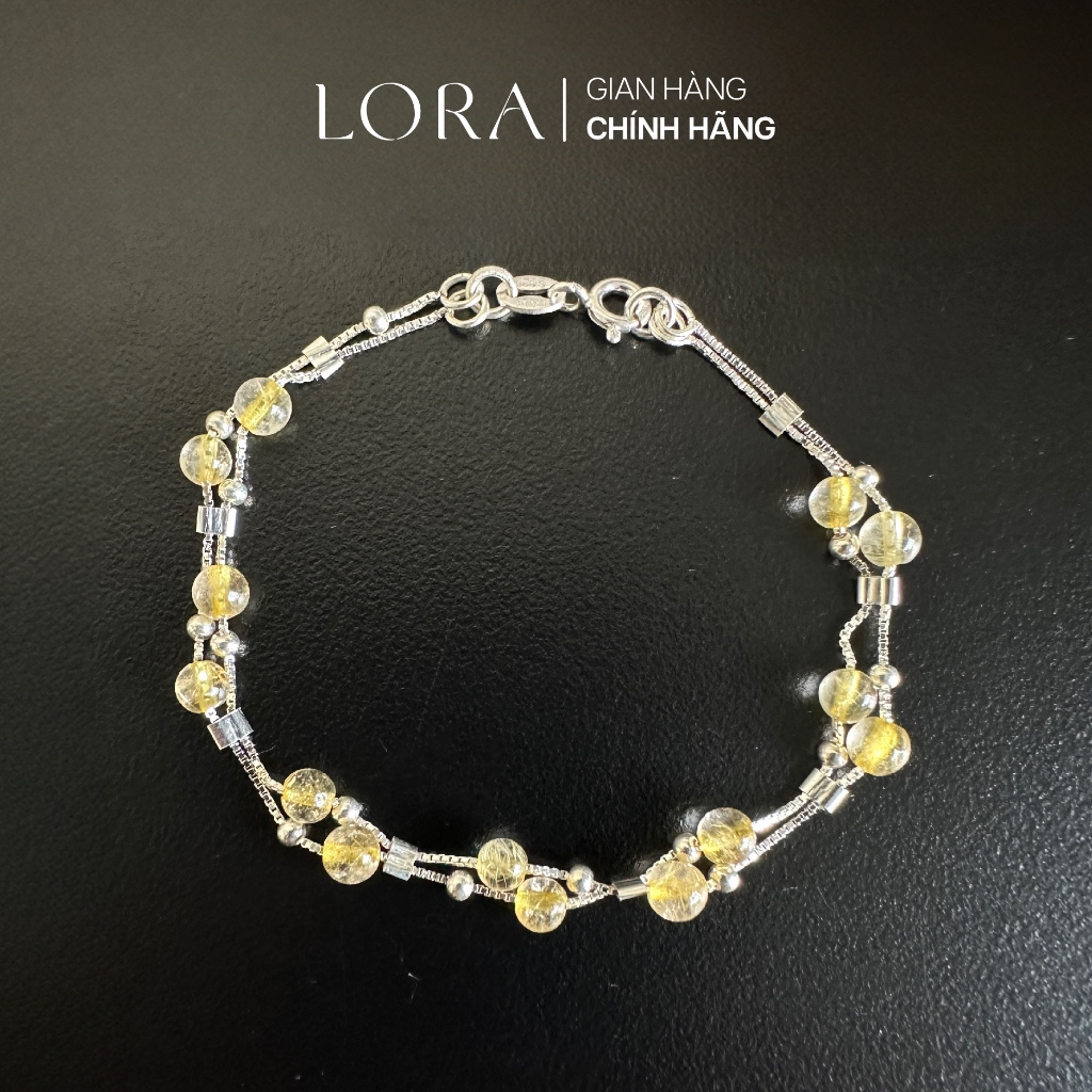 [BH Dây Trọn Đời] Lắc Tay Thiết Kế Lora Chain Đá Thạch Anh Tóc Vàng Hỗ ...