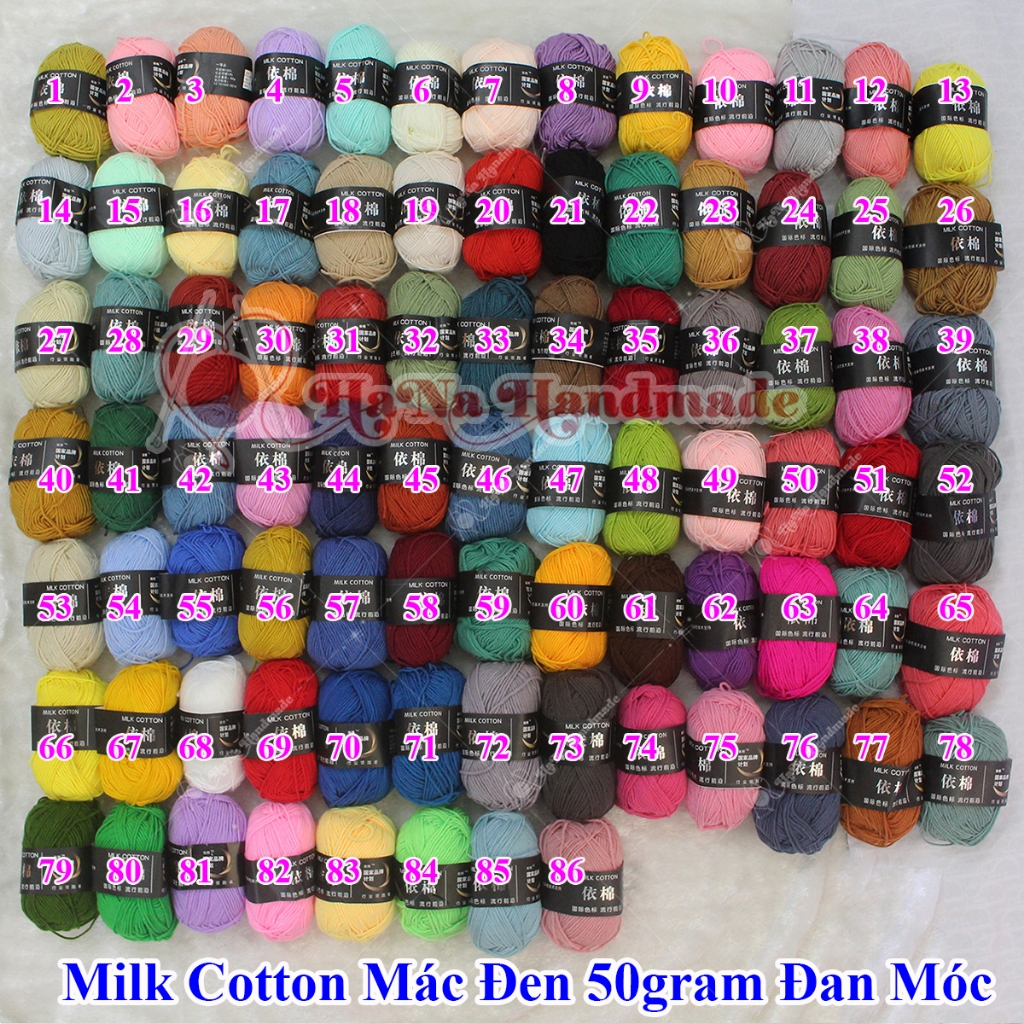 Len Milk cotton mác đen 50gram đan móc | Shopee Việt Nam