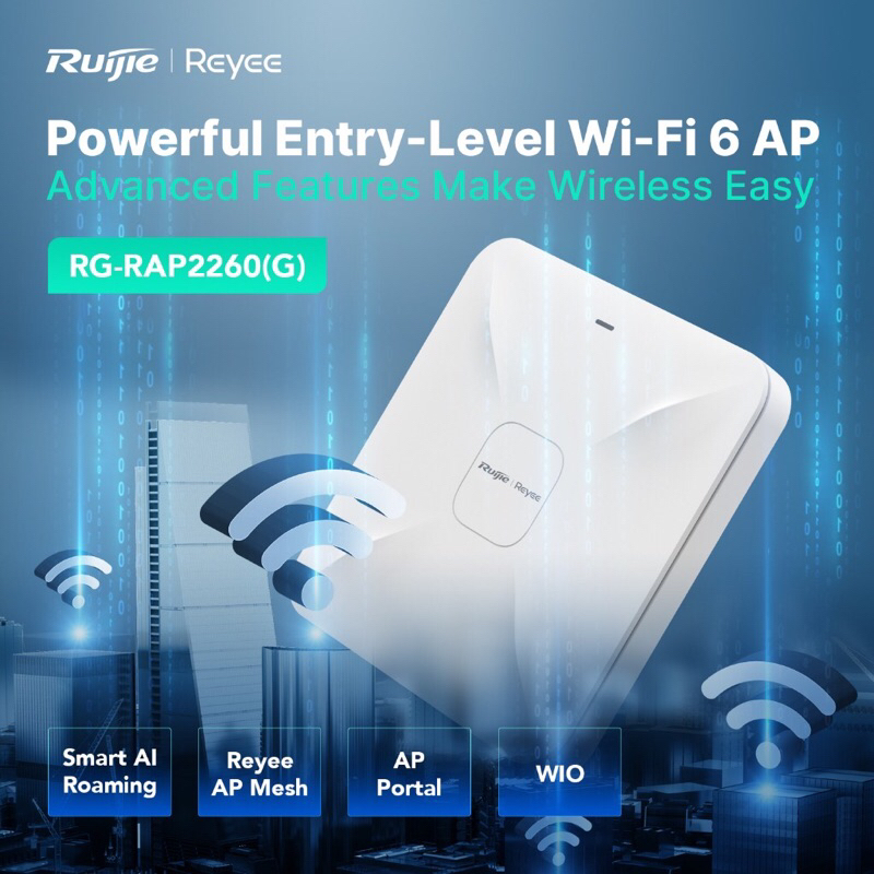Bộ phát WiFi6 ốp trần Ruijie RG-RAP2260(G) 2260(G) 2260G LAN 100M 1000M ...