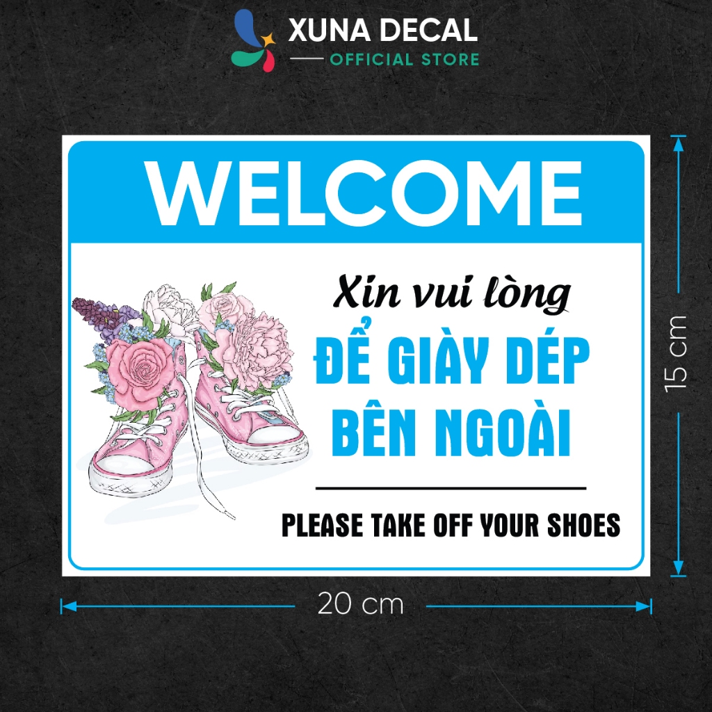 Decal Để Giày Dép Bên Ngoài, Decal Nhắc Nhở Không Mang Giày Dép, Decal ...
