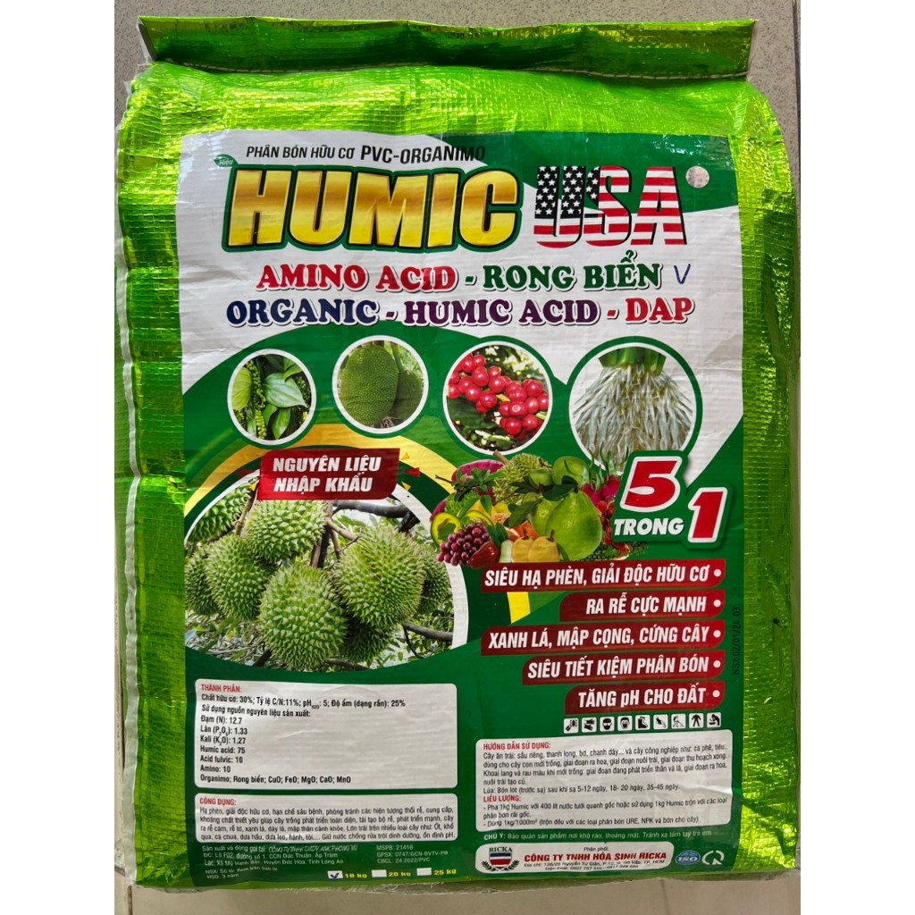 [10kg] Phân bón hữu cơ HUMIC USA 5IN 1 dạng VIÊN nguyên liệu nhập khẩu ...