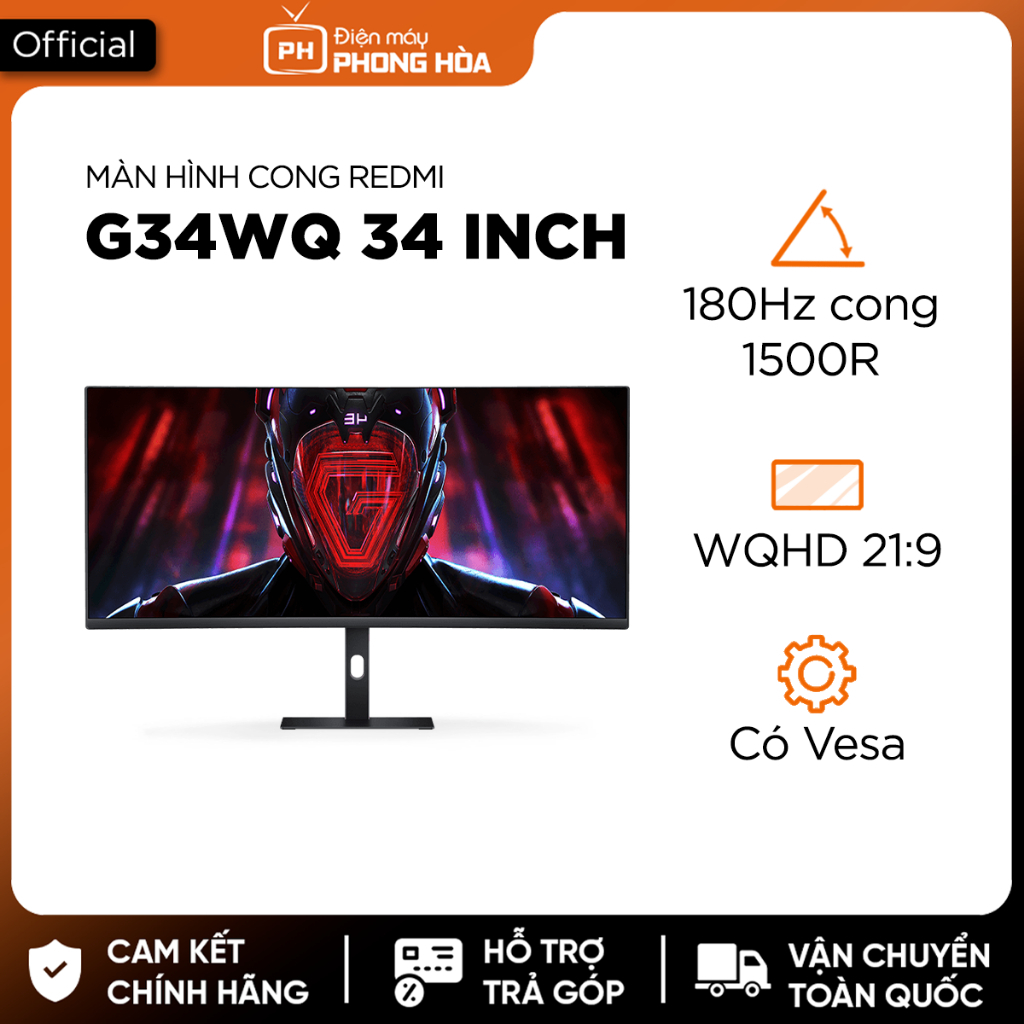 Màn hình cong Xiaomi Gaming Redmi G34WQ/G34WQI 34 inch 2024 180Hz ...