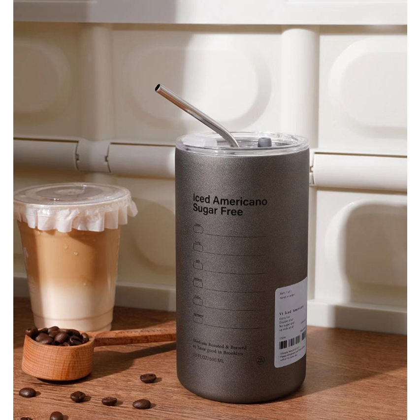 Ly Giữ Nhiệt 600ml Americano Kèm Ống Hút Giữ Nhiệt 6-10 Tiếng Chất Liệu Inox 304 An Toàn ...