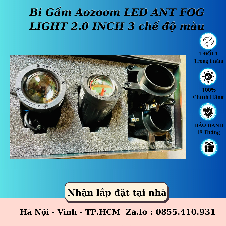 Bi Gầm Aozoom LED ANT FOG LIGHT 2.0 INCH 3 chế độ màu | Shopee Việt Nam