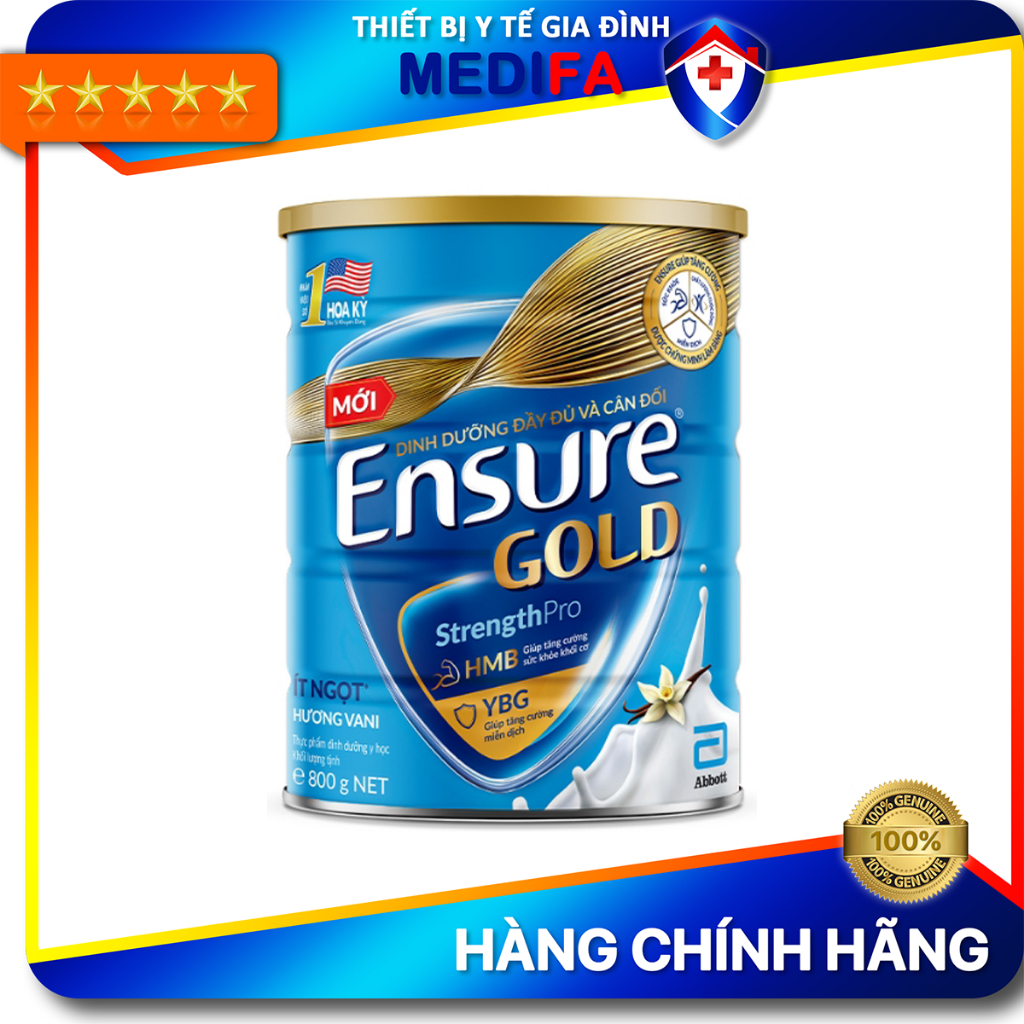 Sữa Bột Ensure Gold Abbott Hương Vani Ít Ngọt (HMB) 850g/800g | Shopee Việt Nam