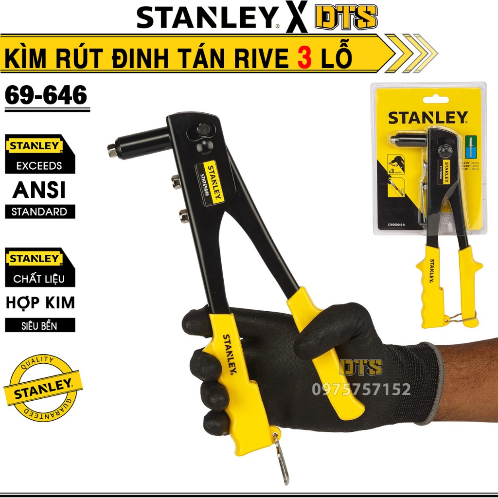 Kìm rút đinh tán 3 mũi STANLEY Mỹ 3-5mm | Kìm rút rive thép hợp kim ...