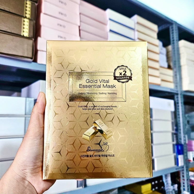 New - 10 MIẾNG MẶT NẠ GOLD VITAL ESSENTIAL MASK 25ml | Shopee Việt Nam