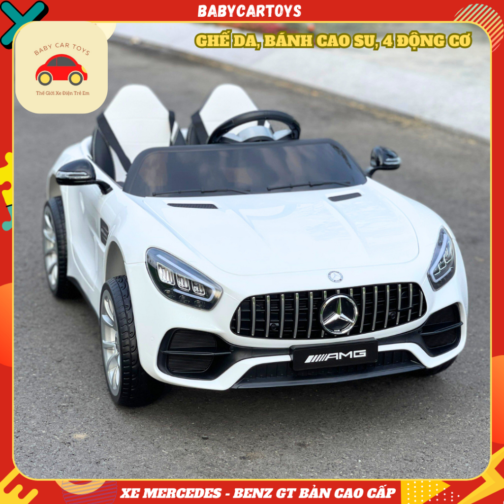 Xe ô tô điện trẻ em HM 2588 Mercedez-Benz GT AMG 2 Ghế Ngồi, 4 Động Cơ, Ghế Da, Bánh Cao Su [Hỏa ...