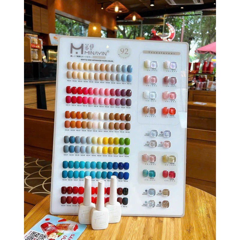 Set sơn Minayin 92 màu chính hãng (Tặng base top và bảng màu) | Shopee ...