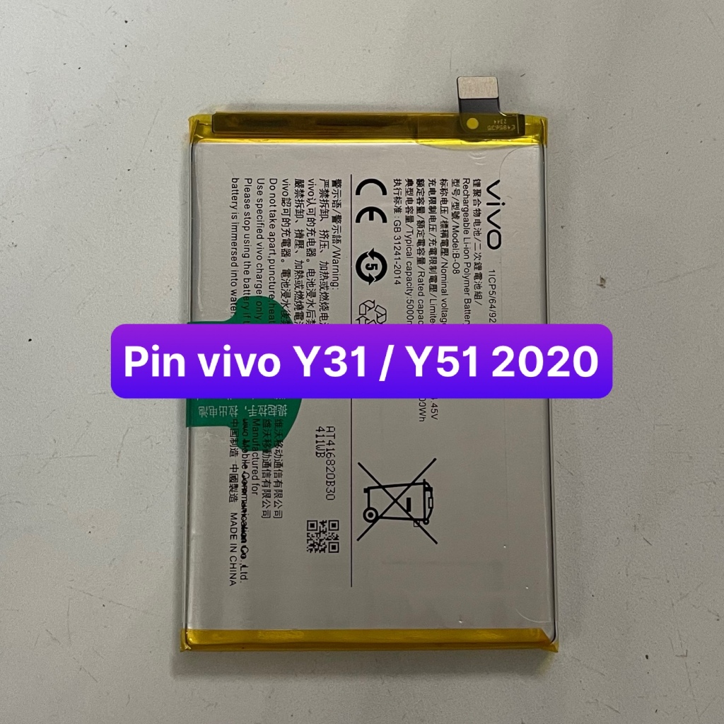 pin vivo Y31 / Y51 2020 model B-O8 lắp chung,bảo hành 6 tháng | Shopee ...