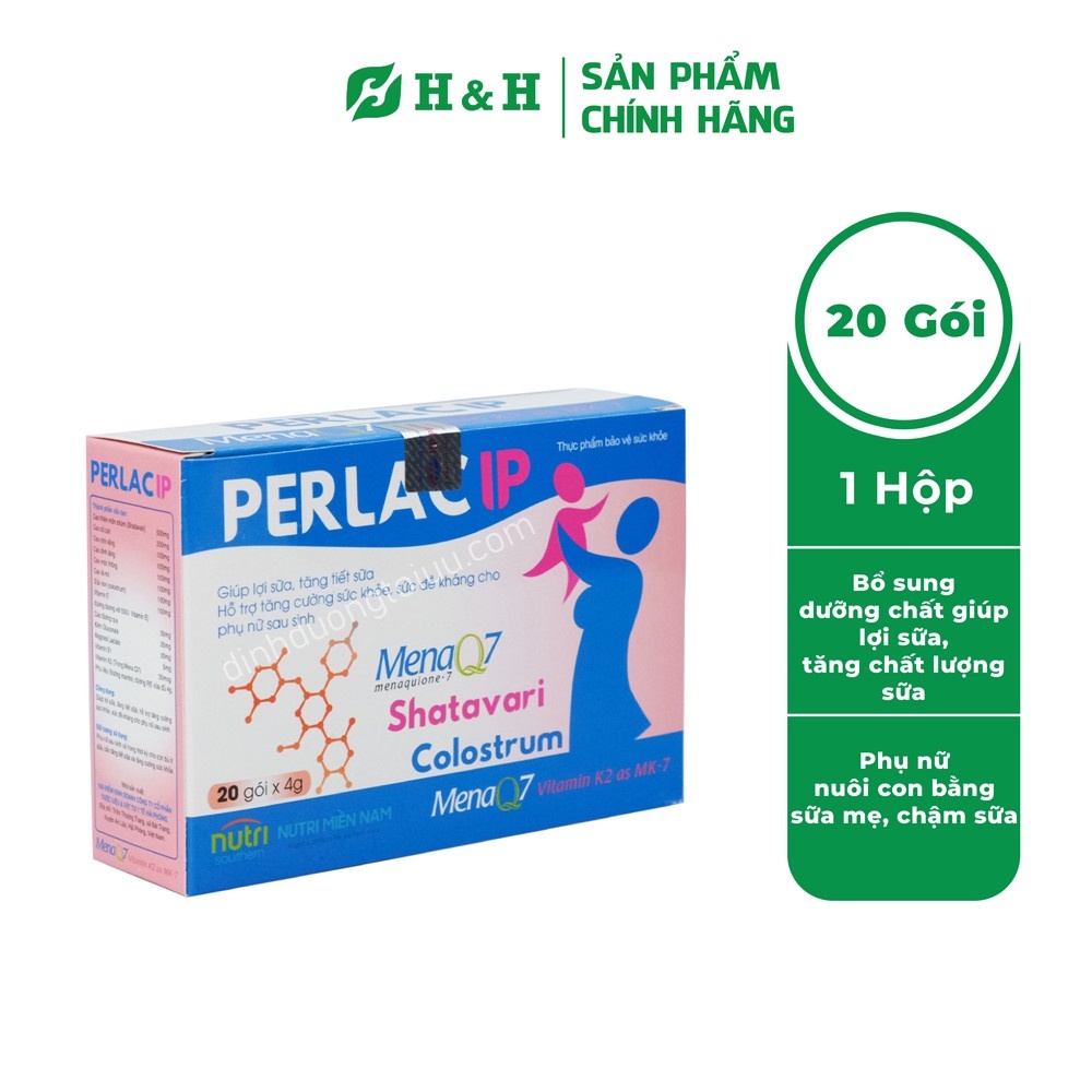 Cốm lợi sữa PERLAC IP (Hộp 20 gói) – Bổ sung VITAMIN VÀ DƯỠNG CHẤT giúp ...