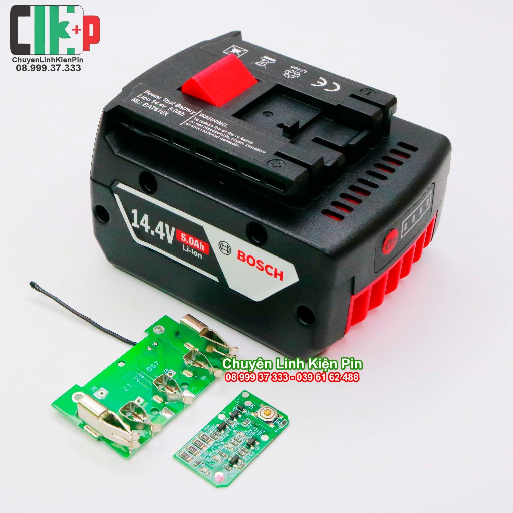 [ B141 ] Vỏ mạch Bosch 14.4V Li-ion full tem 2 hàng pin, led báo pin ...