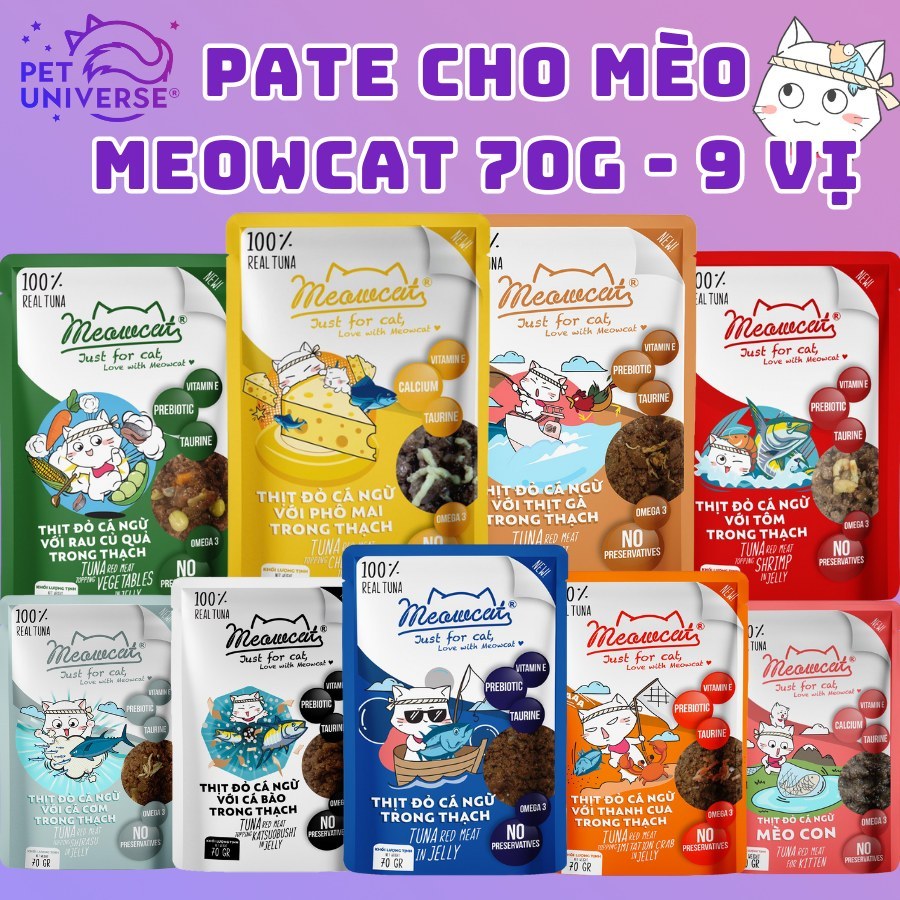 Pate Cho Mèo - PATE MEOWCAT GÓI 70G - Pate Mèo nhiều vị | Shopee Việt Nam
