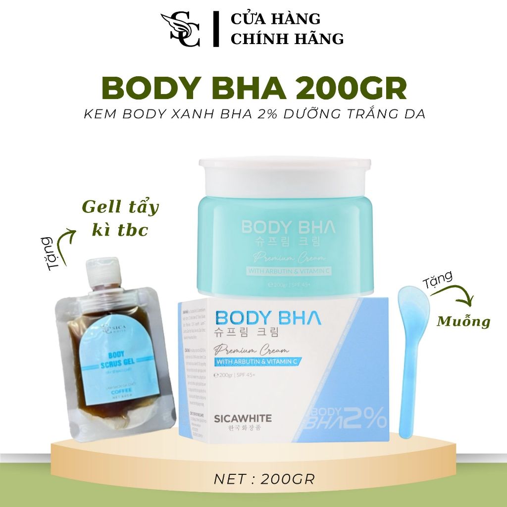 [HÀNG CHÍNH HÃNG] Kem Body CỐT BHA 200gr Sica White dưỡng trắng da Body ...
