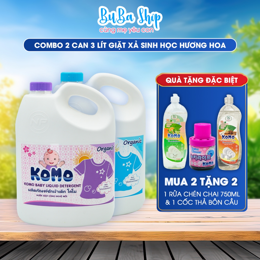 Combo 2 Can Nước Giặt Komo Hương Hoa Biển Tuyết 3kg và Nước Giặt Komo ...