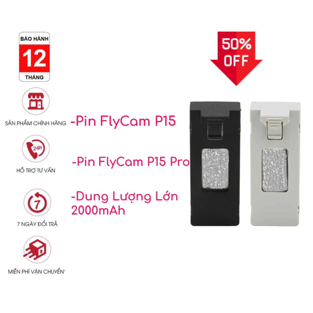 Pin Flycam P15 , Pin Fly cam P15 Pro, Pin Flycam P15 Pro Dung Lượng Cao 3.7V - 2000mAh | Shopee ...