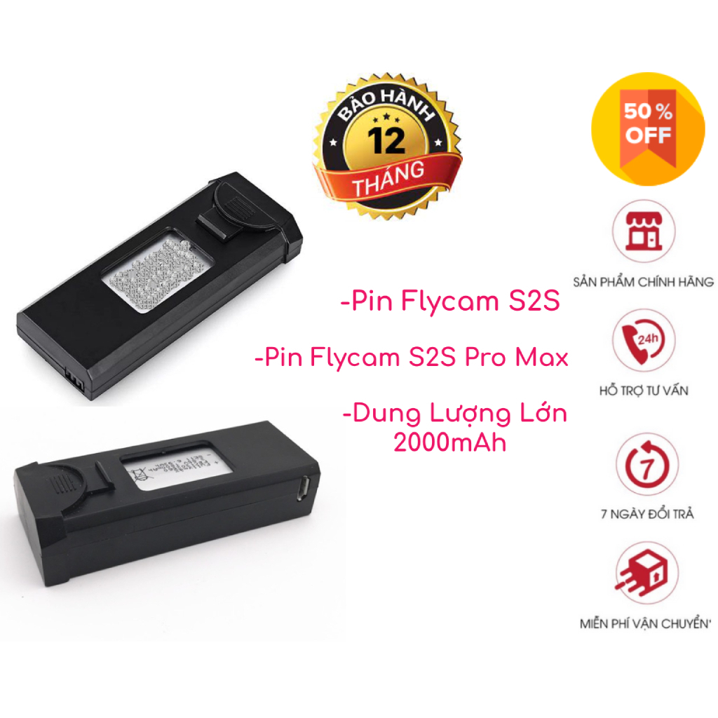 Pin Flycam S2s, Pin Flycam K998 Pro Max dung lương Pin 2000mAh 3,7V ...