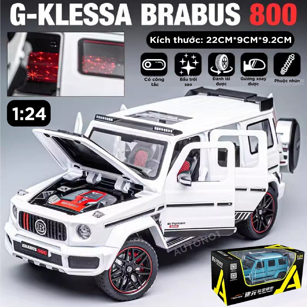 Mô hình xe Mercedes Benz Brabus G800 đánh lái được full open 1:24 ...