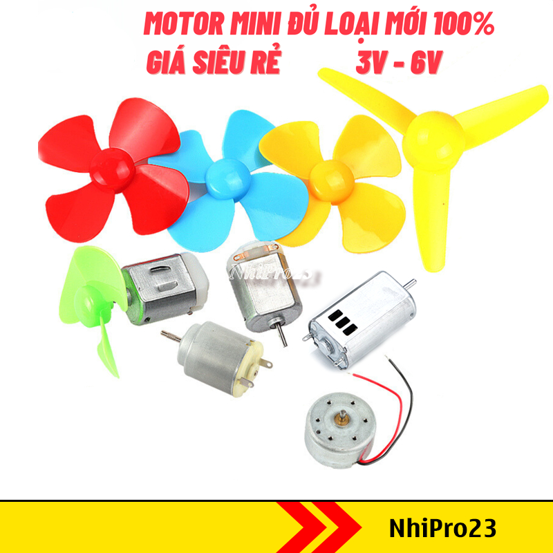 Motor mini 3V 6V - cánh quạt mini mô tơ 3v đủ loại 130 140 180 300 370 ...