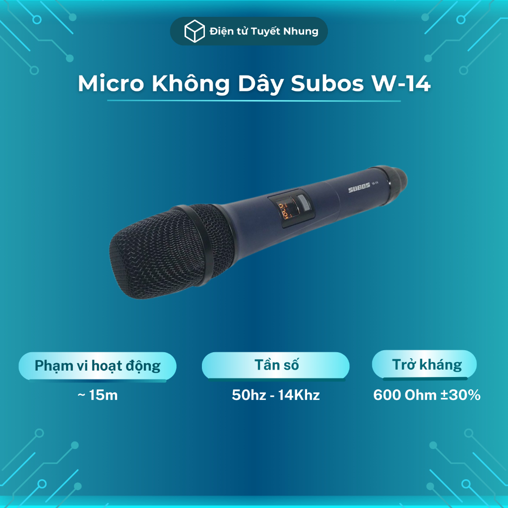 Mic Không Dây Subos W-14 - Micro Karaoke Không Dây Chống Hú, Mic Hát Karaoke Không Dây BH 1-1 ...