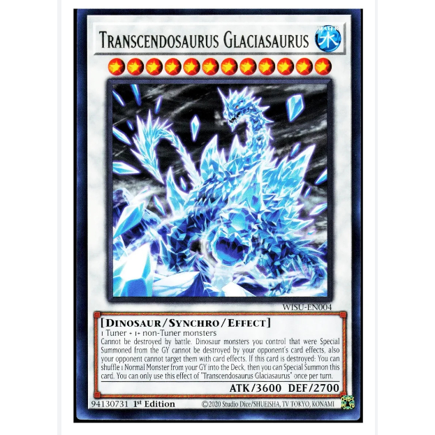 Thẻ bài YUGIOH - TCG - Transcendosaurus Glaciasaurus - WISU-EN004 - Rare 1st Edition - Synchro ...