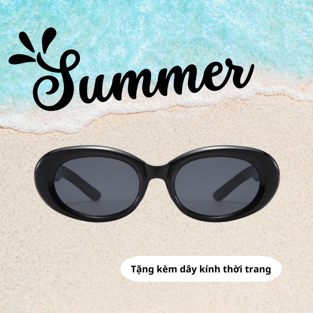 [TẶNG DÂY] Kính mát LISA nam nữ gọng tròn oval bầu dục nhỏ chống tia UV ...