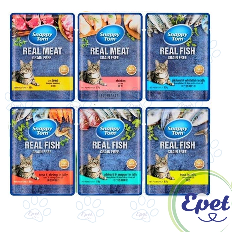 Pate Snappy Tom REAL MEAT/FISH cho mèo gói 85g | Shopee Việt Nam