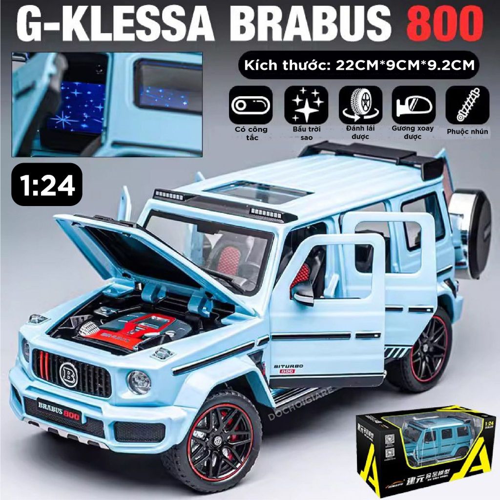 Mô hình xe Mercedes Benz Brabus G800 SUV đánh lái được full open 1:24 ...