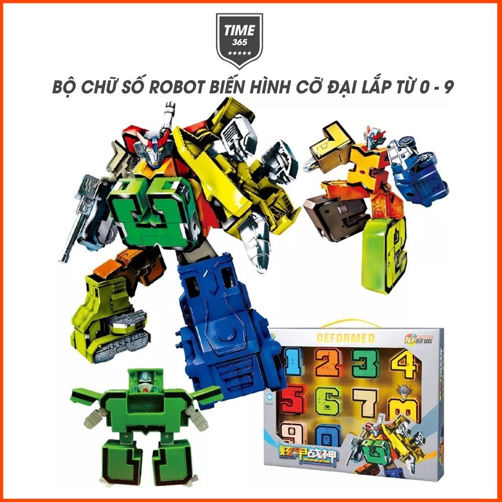 Bộ 10 Số Biến Hình Robot Thông Minh, Đồ Chơi Lắp Ráp Robot Số 0–9 Biến ...