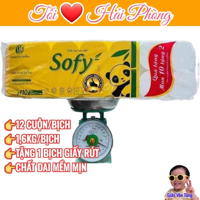 Giấy vệ sinh sofy gấu trúc vàng bịch 12 cuộn siêu dai giá rẻ , giấy cuộn vệ sinh | Shopee Việt Nam