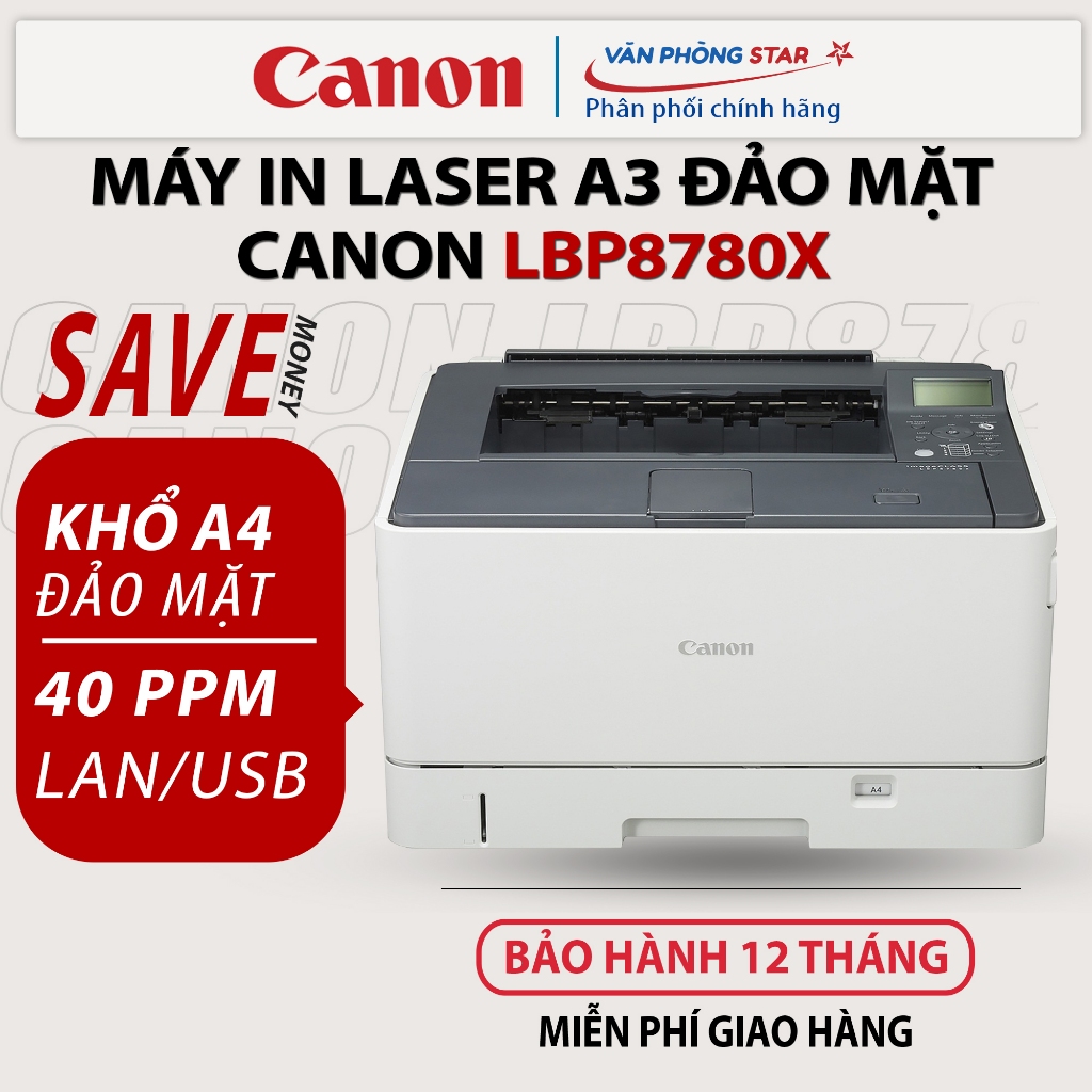Máy in laser Canon LBP 8780X khổ A3 tốc độ cao. Máy in đảo mặt tự động ...