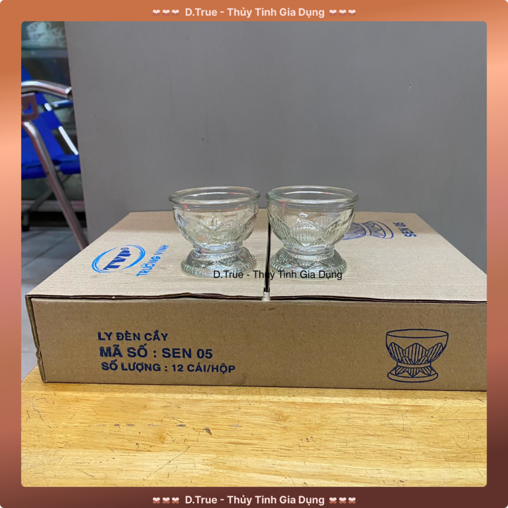 [Ly Đèn Cầy / Ly Đựng Nến] Hộp 12 Ly Sen 5 Thủy Tinh 32ML | Shopee Việt Nam