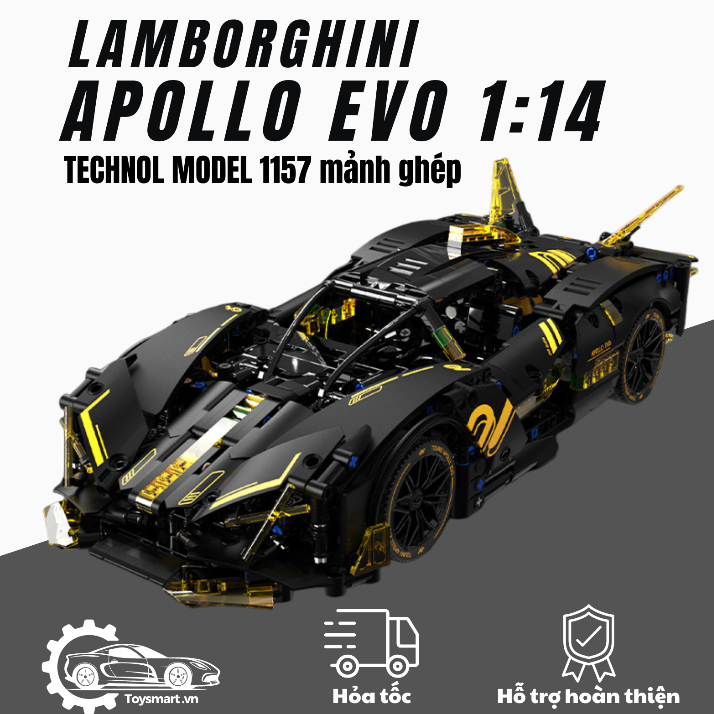 Mô hình lắp ráp siêu xe BlockRacing lamborghini Apollo EVO 1157 PCS tỉ ...