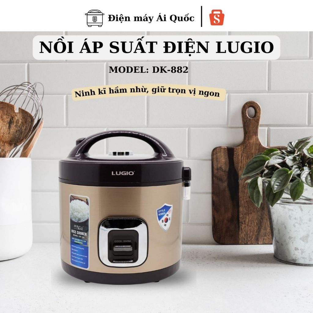 Nồi áp suất điện LUGIO Model LG-882 dung tích 6L nồi hầm thức ăn đa năng bảo hành 1 năm | Shopee ...
