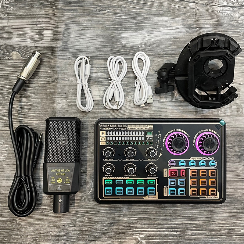 Combo Mic Hát Livestream Thu Âm, Bộ Mic LGT240 Và Sound Card K600 đầy ...