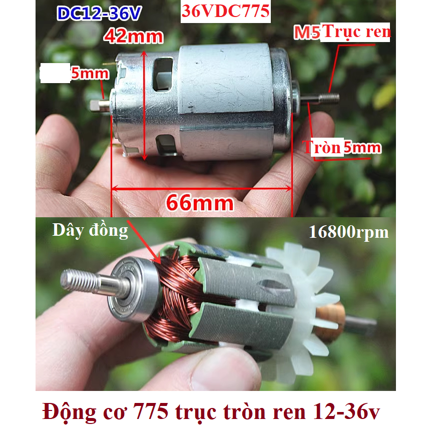 Động cơ 775, 12v ~ 18v hàng Ryobi chưa sử dụng than còn zin, motor 775 ...
