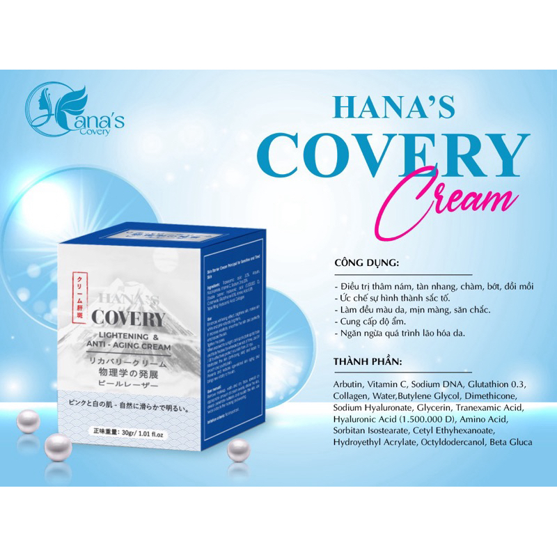 Kem Nám COVERY HANA'S nhật bản, trắng sáng đều màu da | Shopee Việt Nam