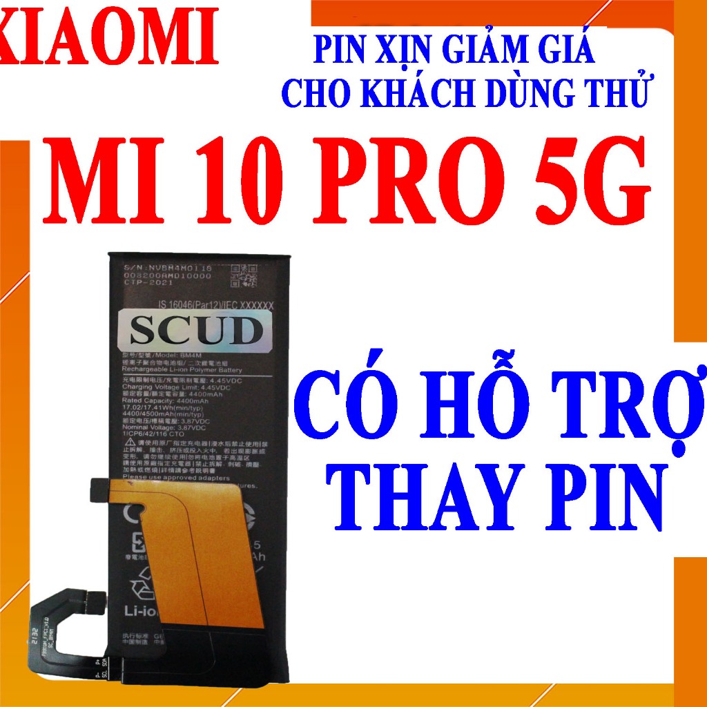 Pin Scud cho Xiaomi Mi 10 Pro BM4M - 4500mAh | Shopee Việt Nam
