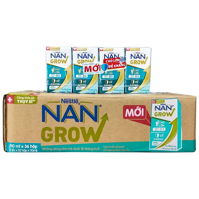 Thùng 36 hộp sữa pha sẵn NESTLE NAN GROW 115ml/hộp | Shopee Việt Nam