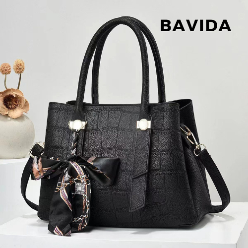 Túi xách nữ trung niên dập vân cá sấu, túi đeo chéo cho mẹ có thắt lơ ...