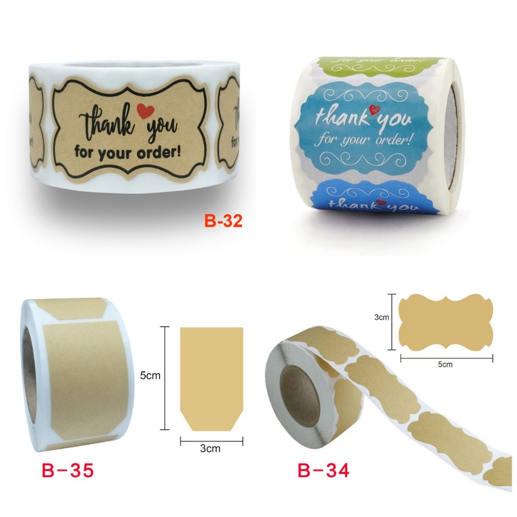 Cuộn 250 tem Sticker Thank you in màu tự dính 3X5cm - Tem cảm ơn ...